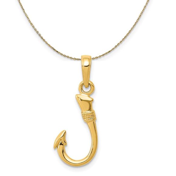 Black Bow Jewelry Co. | Jewelry | 4k Yellow Gold Sm Fishhook Necklace ...